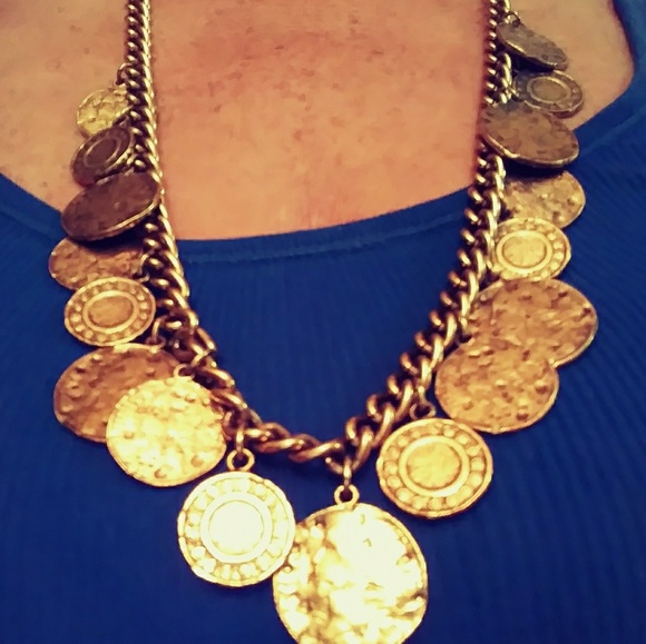 Jewelry | Vintage Gold Tone Faux Coin Necklace | Poshmark